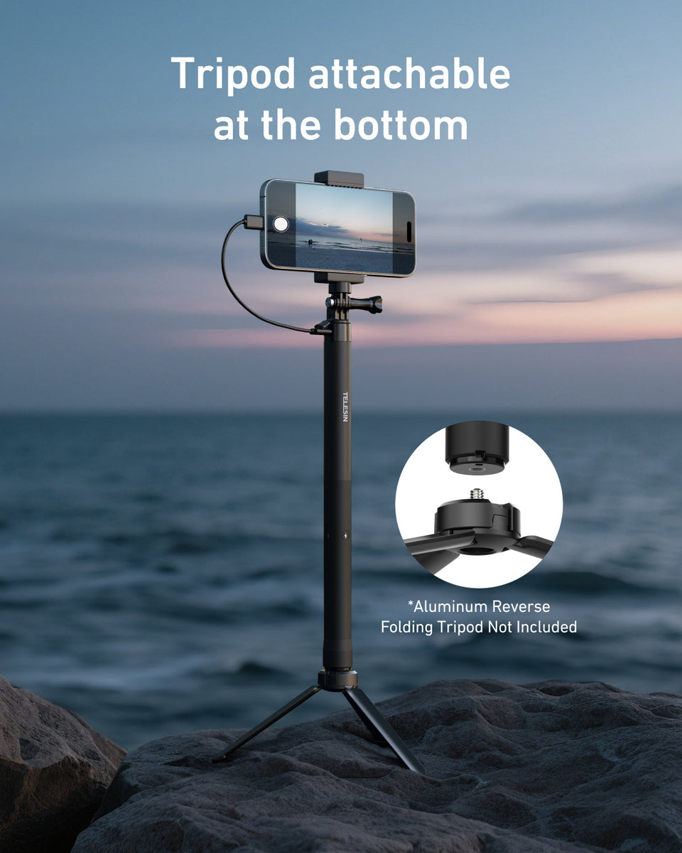 TELESIN Power Selfie Stick 2.0 – Fast-Charging Selfie Stick for Phone ...