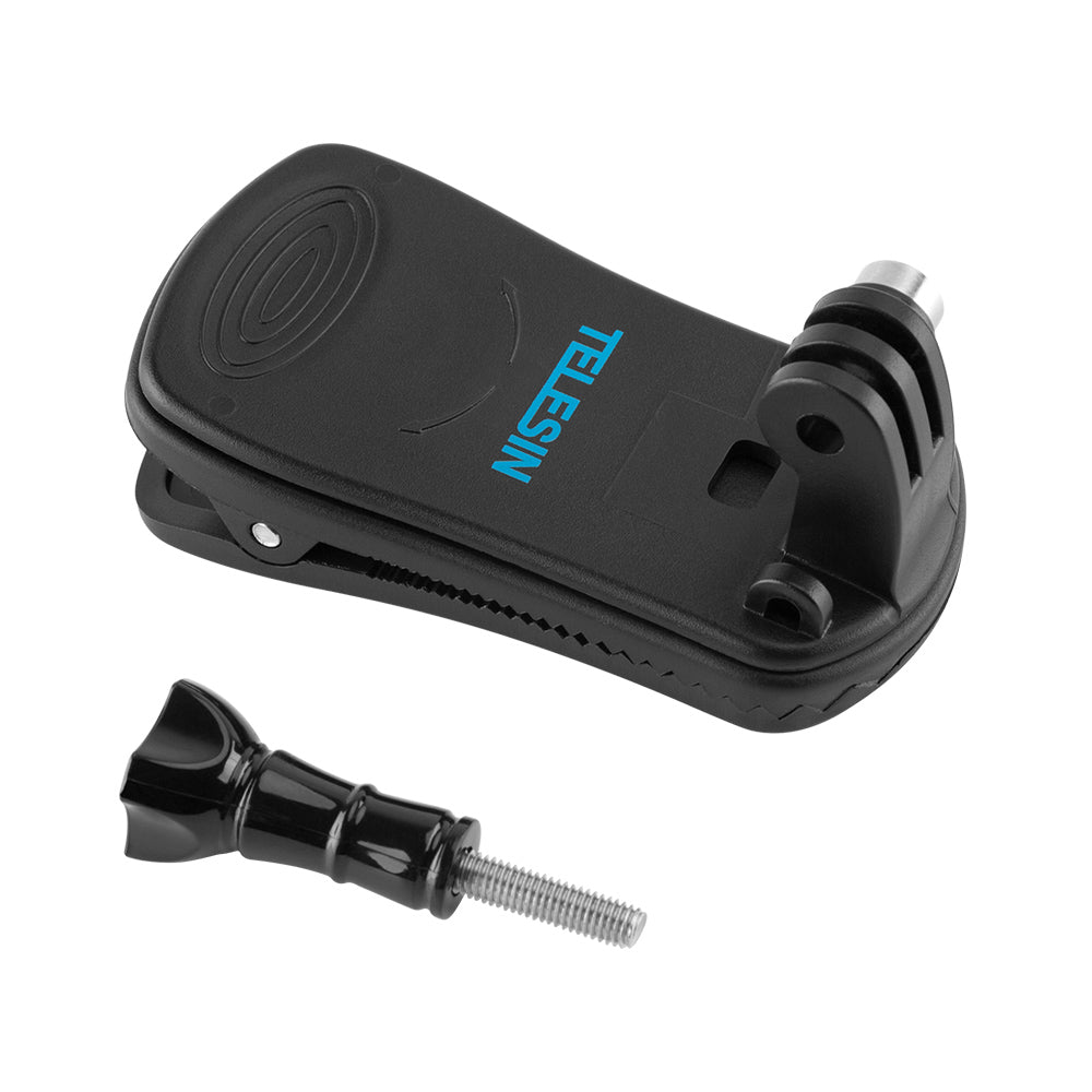TELESIN 360° Rotation Backpack Clip Clamp Mount for Action Cameras
